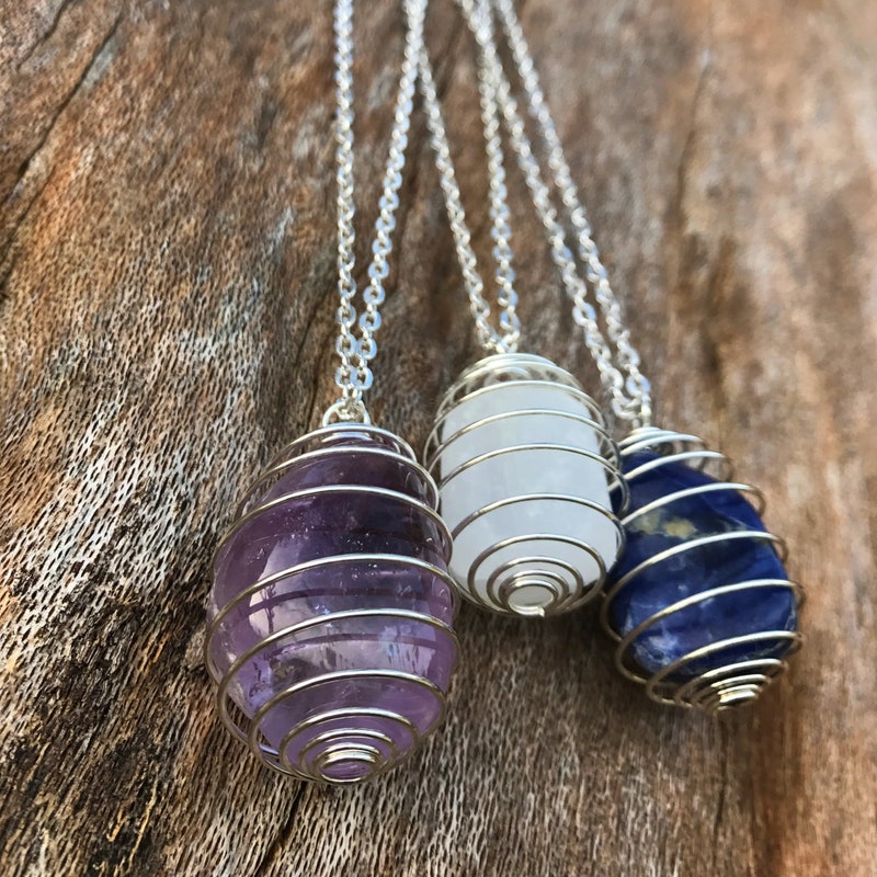 Sterling Silver Crystal Cage Necklace - Etsy