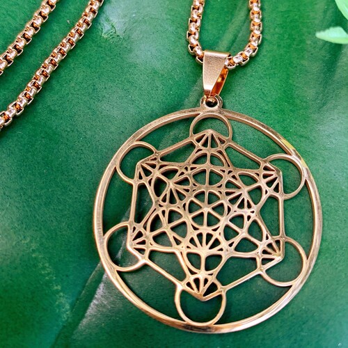 Gold Gyroscope Sacred Geometry Spinner Pendant Necklace | Etsy