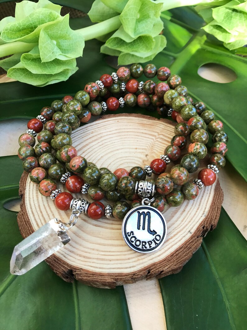 SCORPIO Zodiac Gift Set 3 UNAKITE & Red JASPER October - Etsy