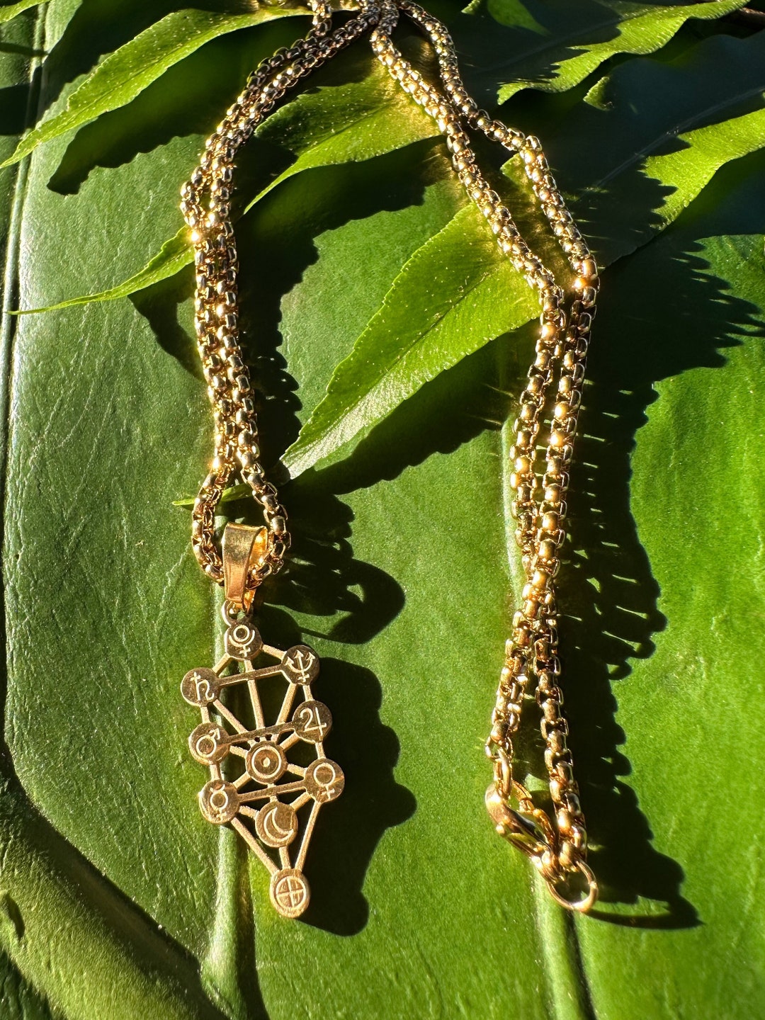 Gold TREE of LIFE Necklace | Sacred Geometry Tree of Life Pendant ...