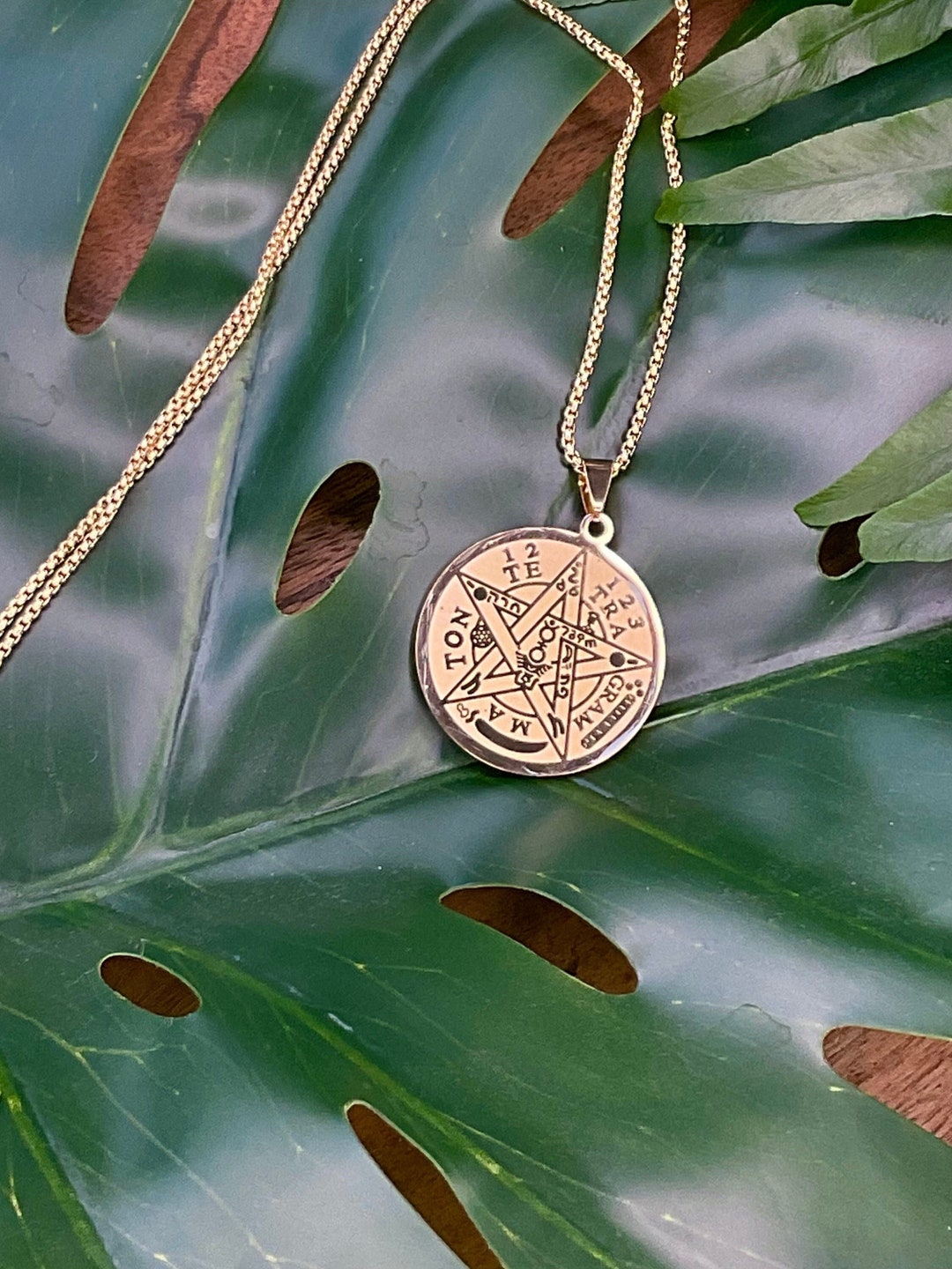 Tetragrammaton Gold Necklace, Sacred Geometry Occult Pendant, Esoteric ...