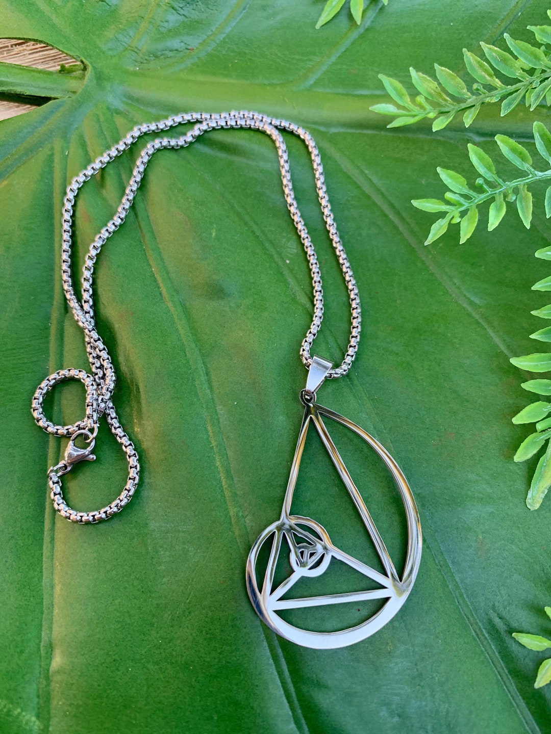 Fibonacci Necklace | Golden Ratio Pendant | Silver Geometric Necklace ...