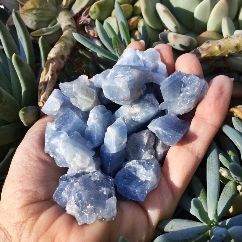 Raw BLUE CALCITE Crystals grade A Natural Rough Crystal - Etsy