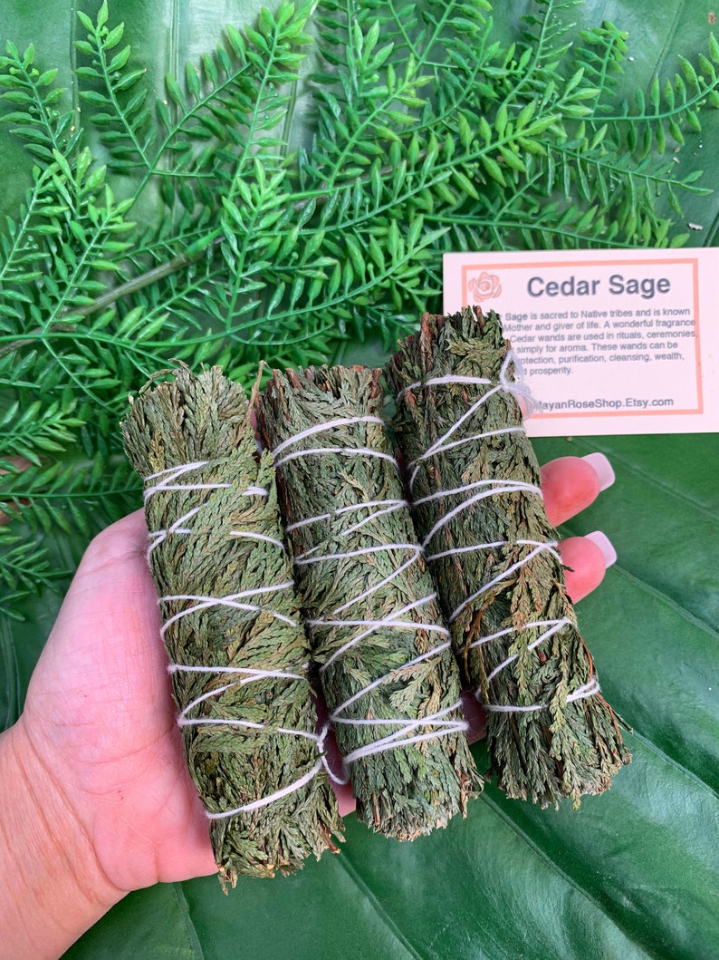 CEDAR SAGE Smudge Stick Sage Bundle for Ceremony - Etsy