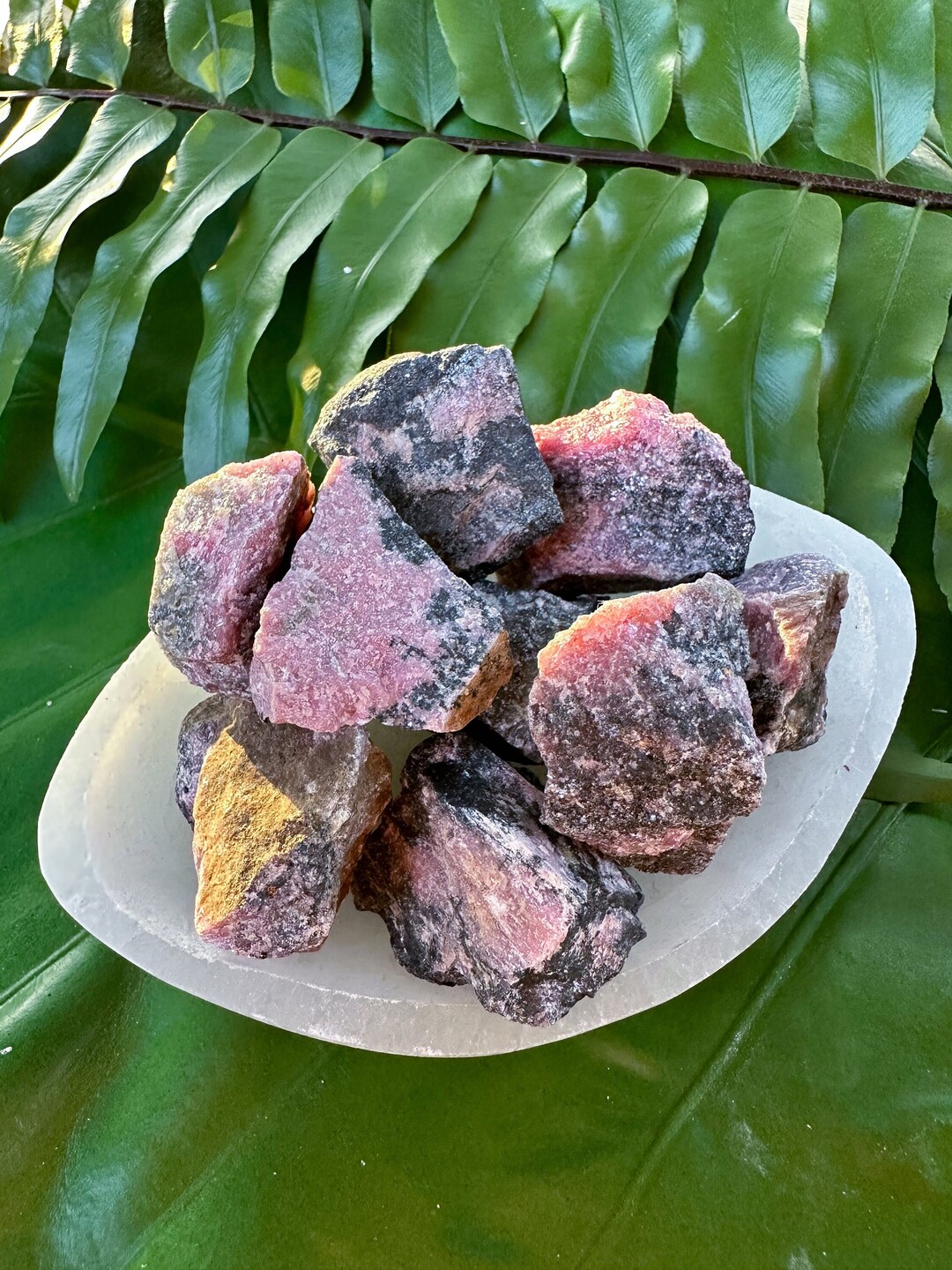 Raw RHODONITE Crystals Rough Chunks for Crystal Healing, Reiki, Wicca ...