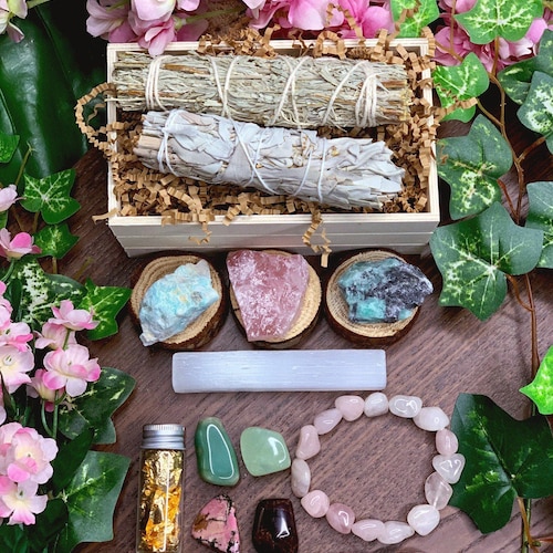 Meditation Crystal Gift Set Gemstone Sage Crystal Kit - Etsy