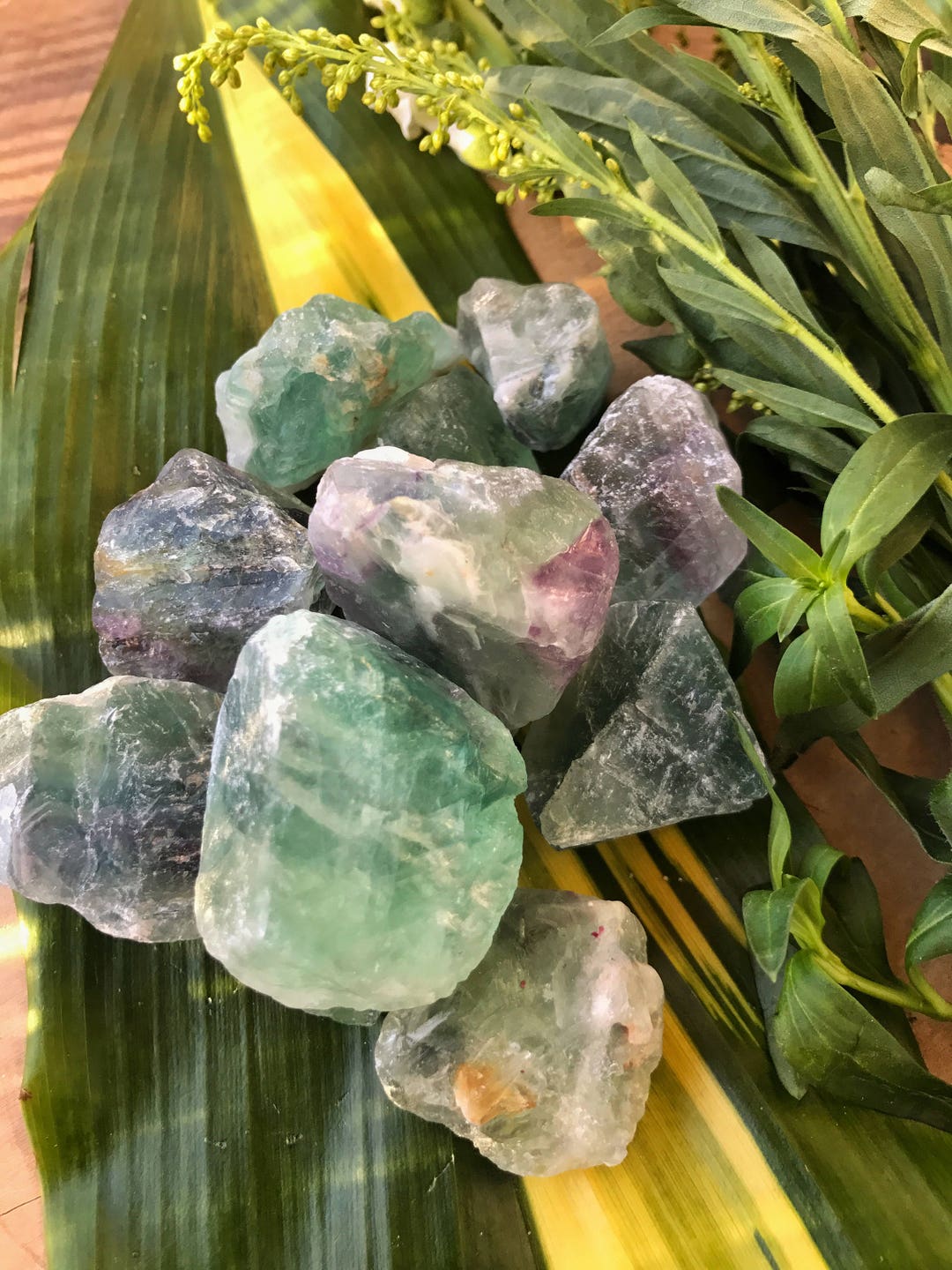 LARGE FLUORITE Crystals, Grade A Raw Green Fluorite, Rough Crystal ...
