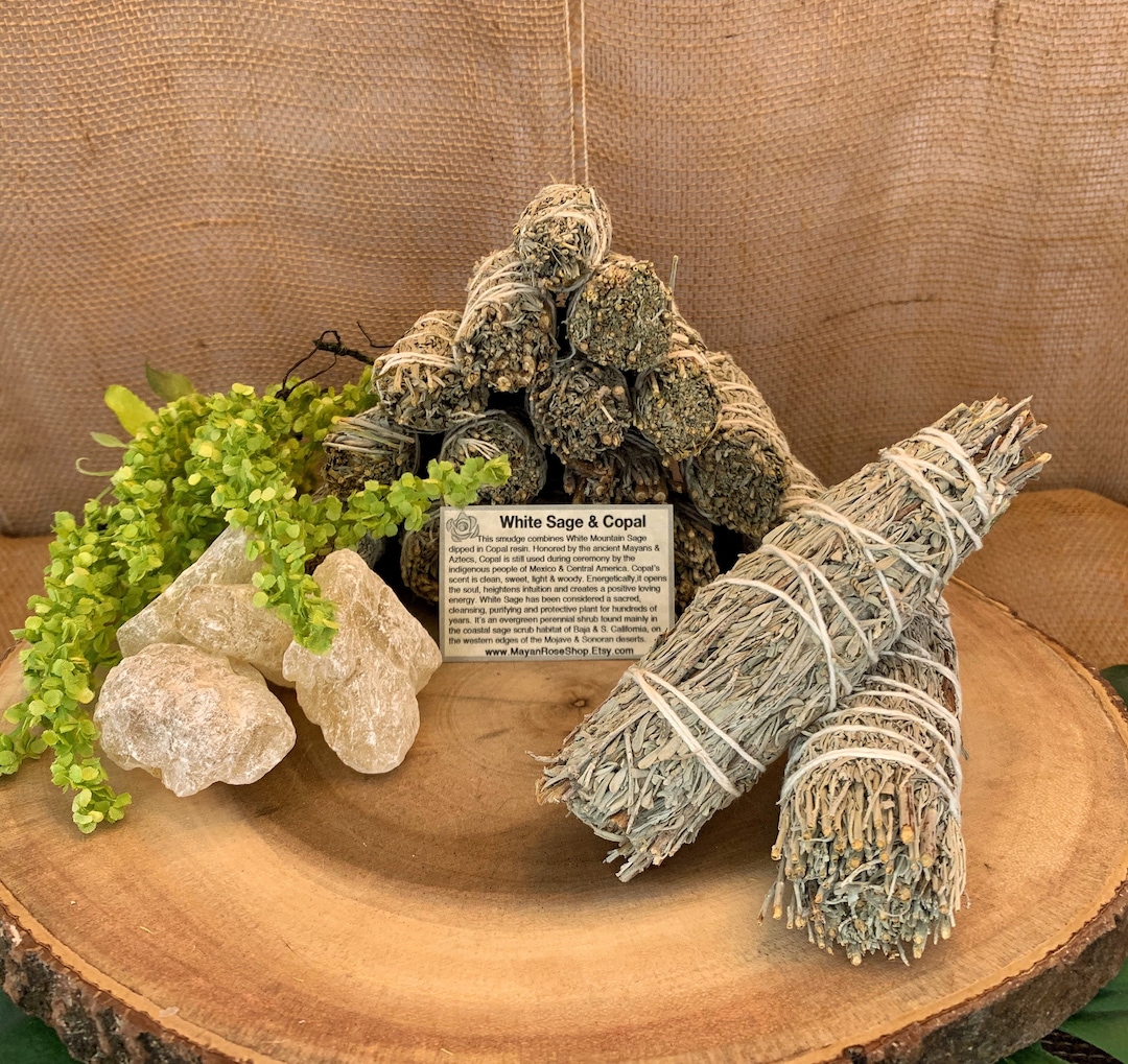 COPAL & WHITE SAGE Smudge Stick | Sage Bundle | Ceremony, Meditation ...