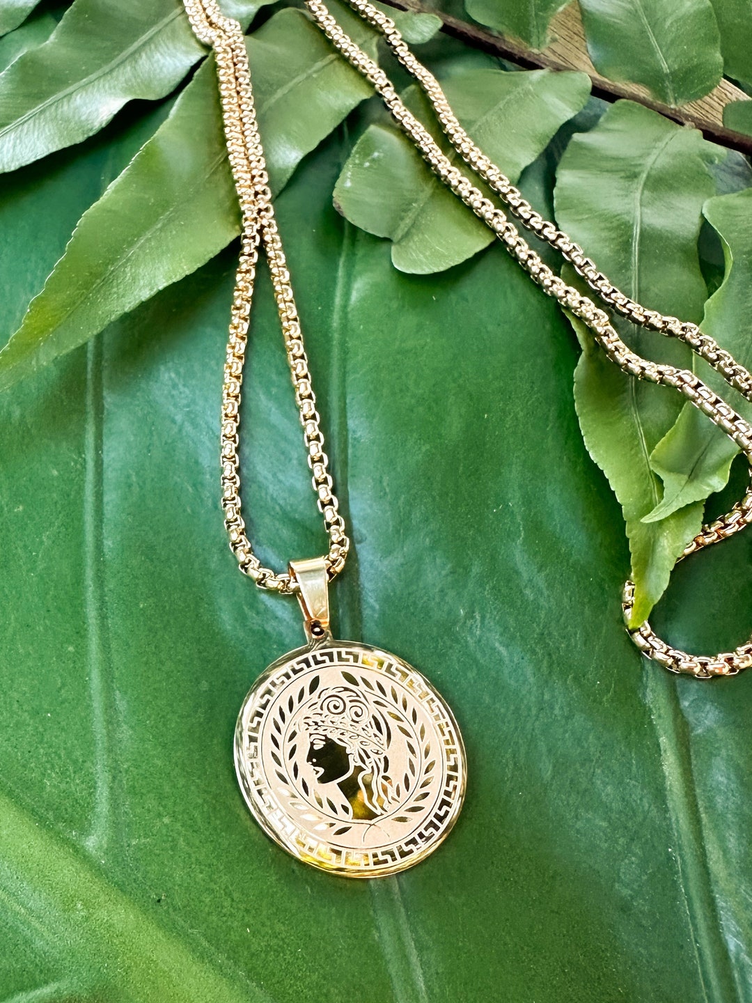 Greek Goddess Gold Coin Necklace, Ancient Greece, Roman Coin Jewelry ...