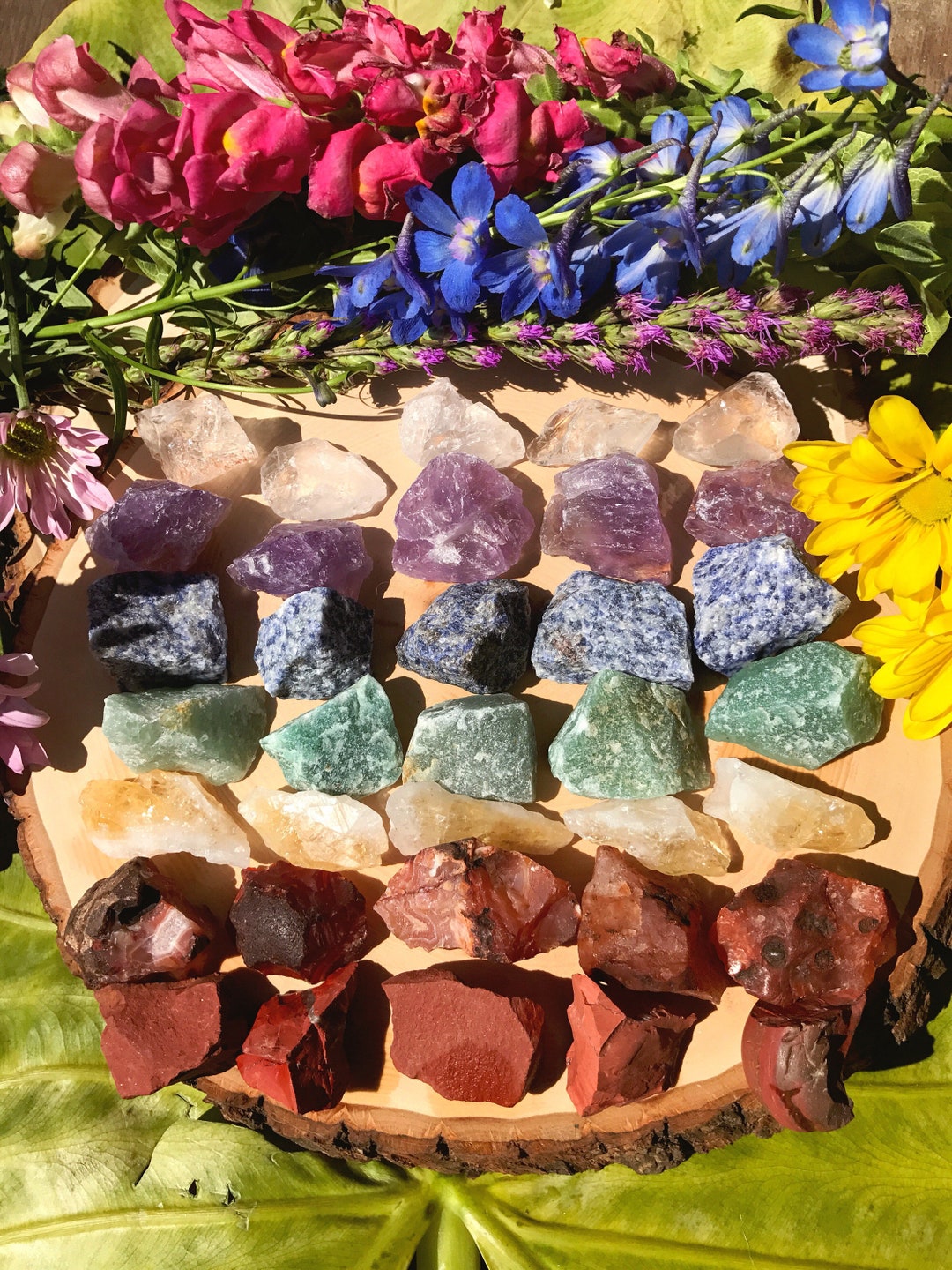 7 CHAKRAS Raw Crystals Beginner Crystal Set Chakra Stones - Etsy