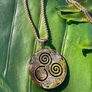 Triskele Necklace, Triskelion Symbol Gold Pendant, Irish Celtic Triple ...