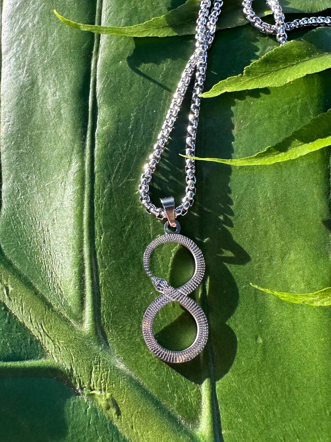 Ouroboros Snake Necklace, Uroboros infinity Symbol Pendant, Silver ...