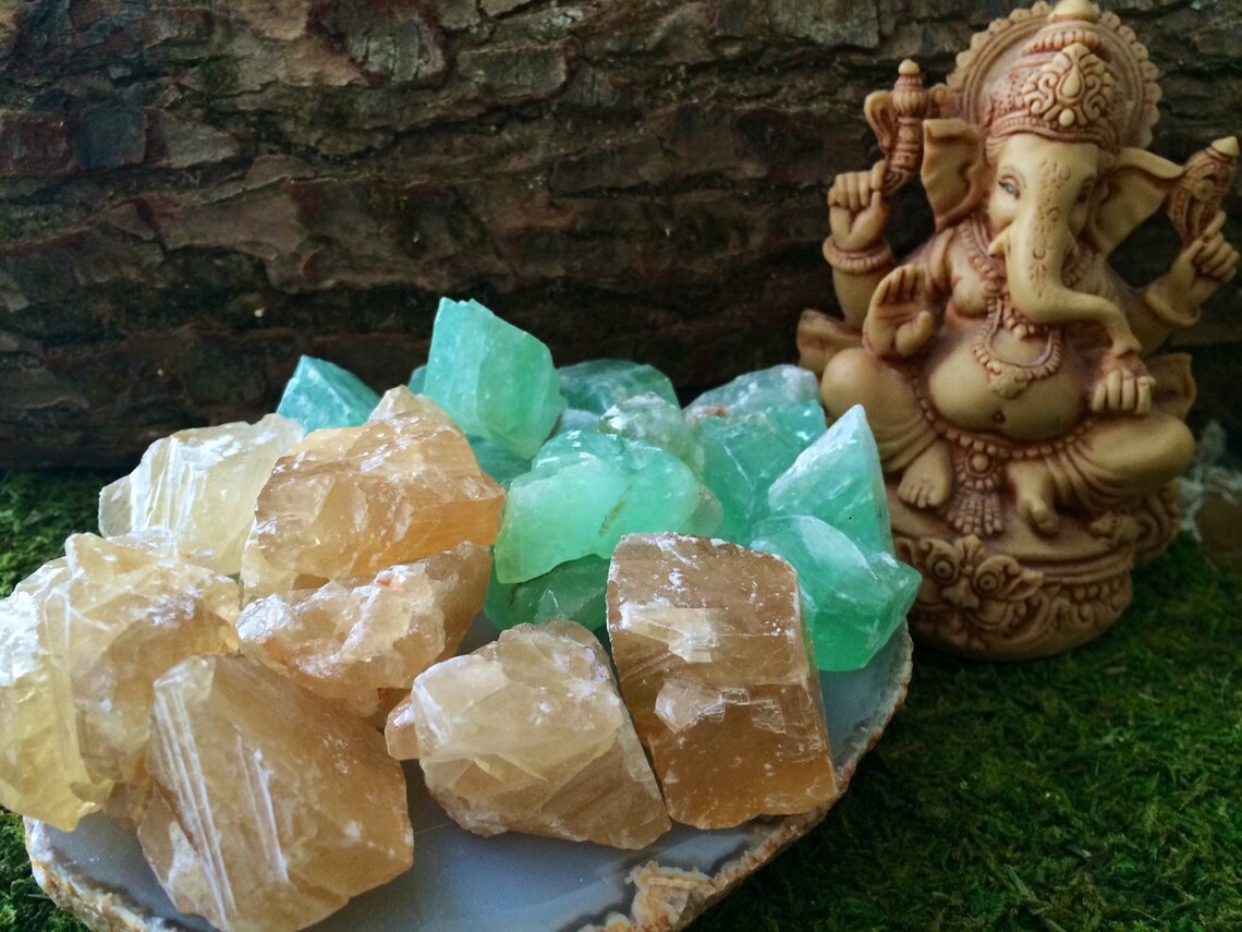 GOLDEN YELLOW CALCITE Crystals grade A Natural Rough Crystal - Etsy