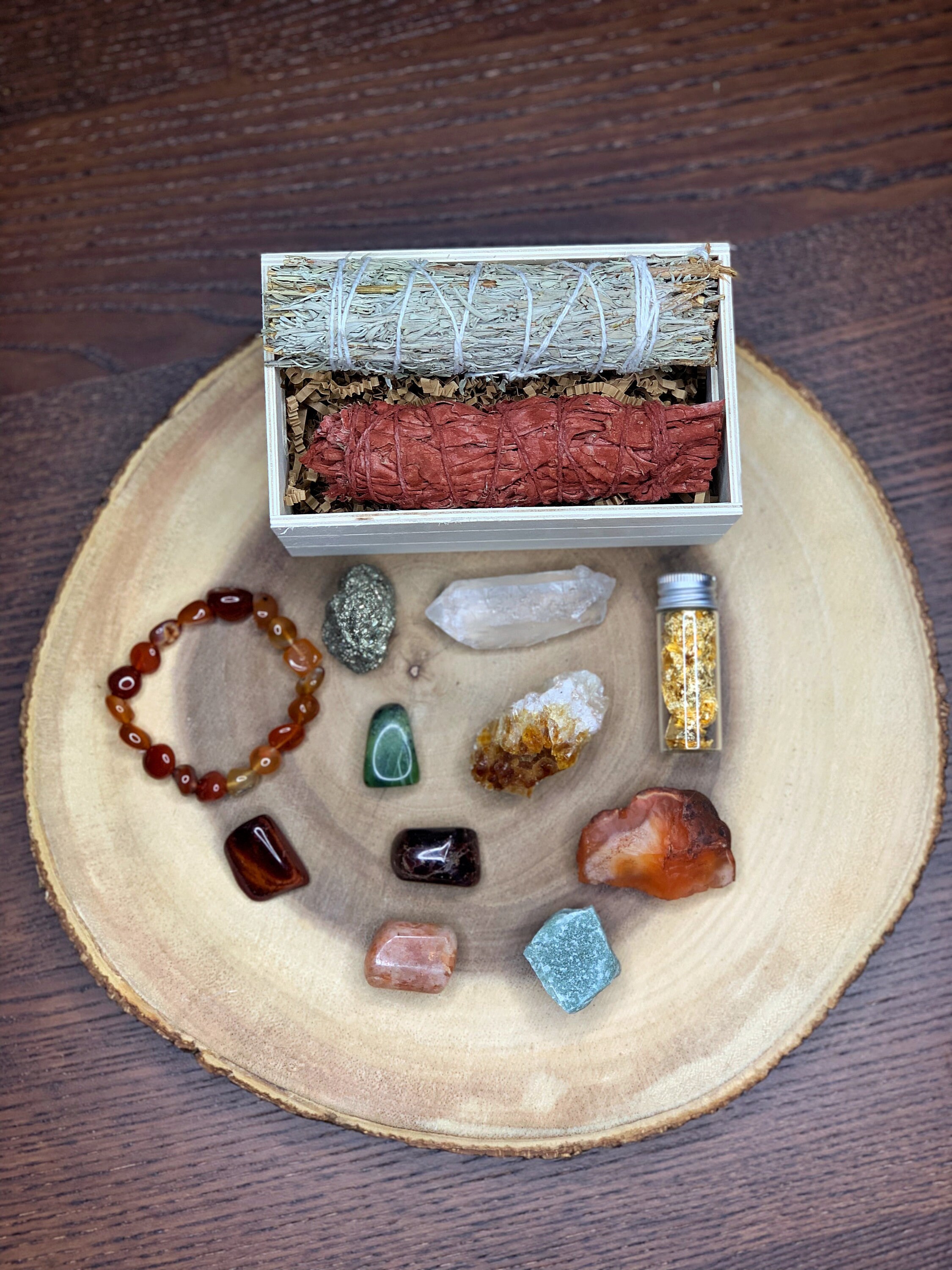 Abundance & Vitality Crystal Kit | Gemstone Sage Gift Set for ...