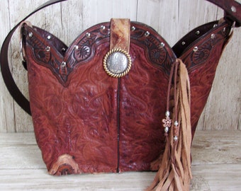 Bucket Bag Cowboy Boot Purse Bk91handcrafted Luxury Western Chic ...
