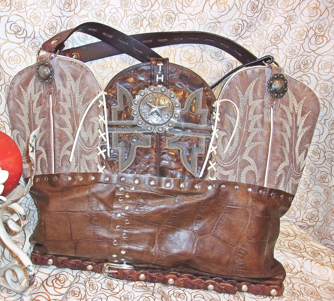 Western Laptop Tote Western Satchel Lg Western Purse Cowboy - Etsy