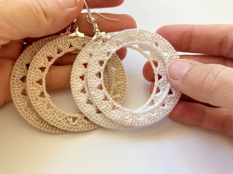 Bundle of 9 Crochet Hoop Earrings PDF Tutorials, Instant Download ...