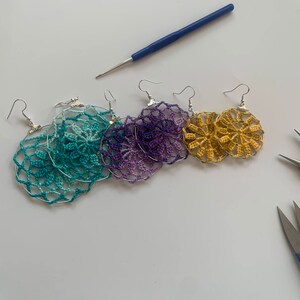 Scalable Crochet Pattern, Crochet Hoop Earrings PDF Tutorial, Crochet ...