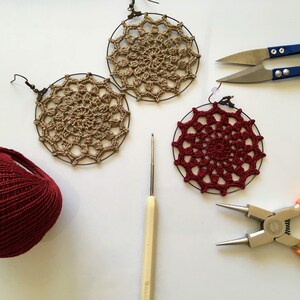 DIY Mandala Earrings Crochet Pattern, Instant Download Jewelry Making ...