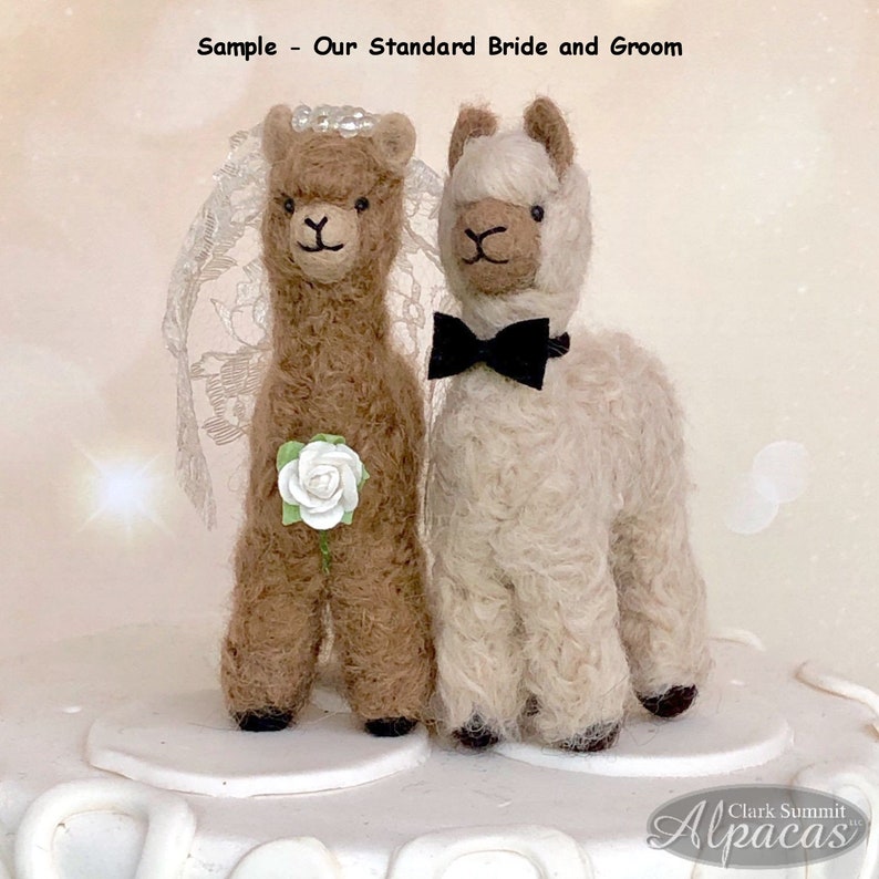 Alpaca Bride And Groom Unique Wedding Cake Topper With Alpaca Etsy