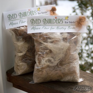 2 Pack Bird Nesting Materials - Natural Alpaca Fiber Wool for Suet Cage ...