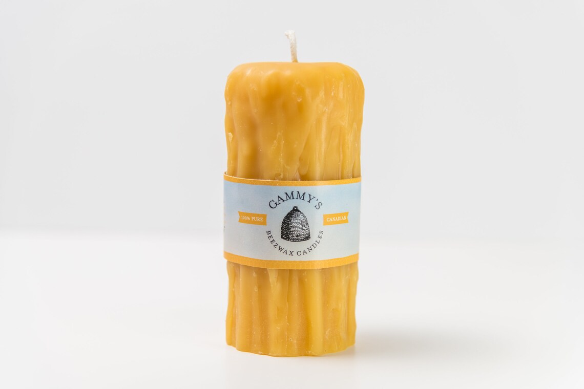 2.3x5 Rustic Beeswax Candle 100% Pure - Etsy