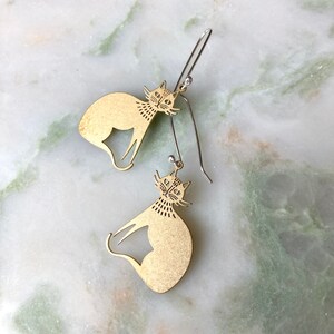 Veta Earrings Eco Sterling Silver Cat Earrings Stainless Steel Earrings ...