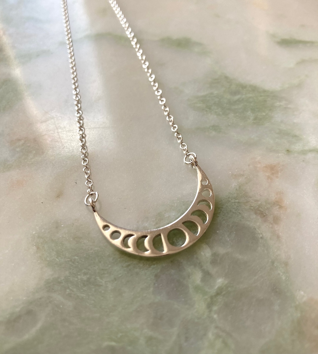 Dion Necklace | Sterling Silver Moon Necklace | Moon Phases | Celestial ...