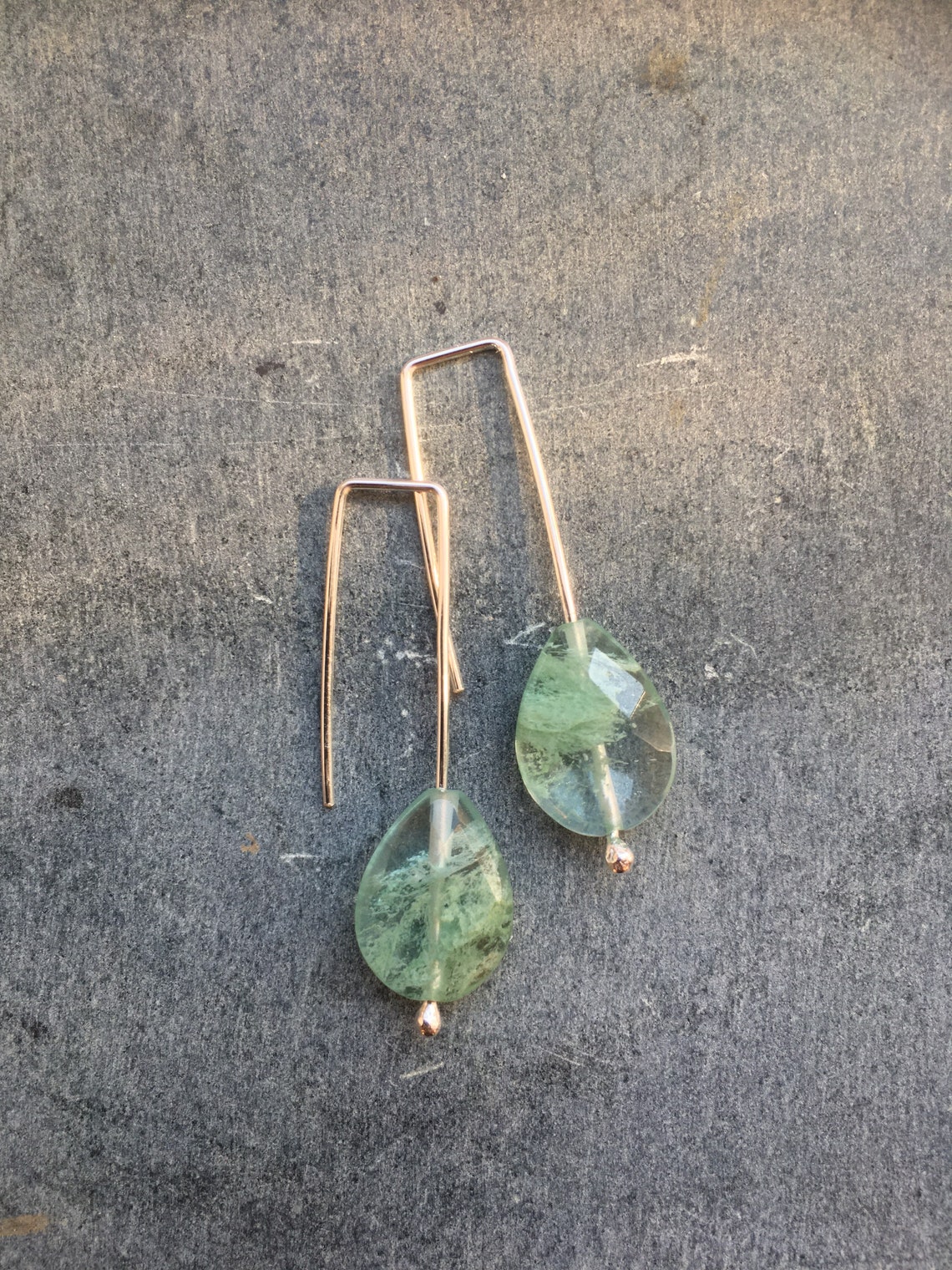 Eco Sterling Silver Green Stone Earrings Dangle Dangle - Etsy