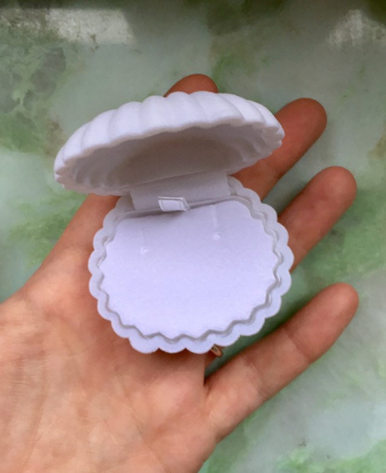 Pink or White Shell Shaped Box, Small Ring Box, Gift Packaging ...
