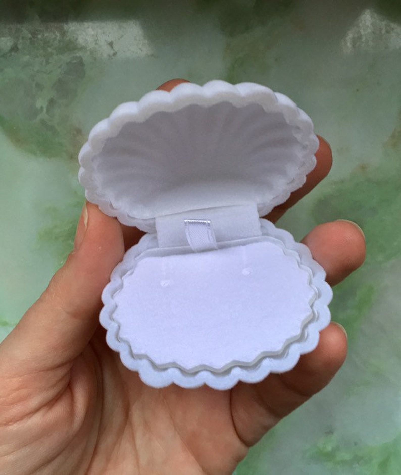 Pink or White Shell Shaped Box, Small Ring Box, Gift Packaging ...