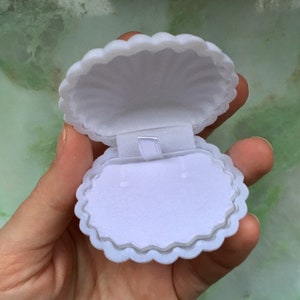 Pink or White Shell Shaped Box, Small Ring Box, Gift Packaging ...