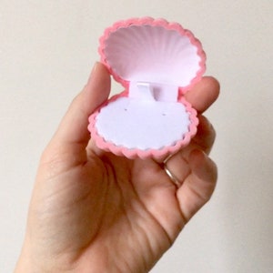 Pink or White Shell Shaped Box, Small Ring Box, Gift Packaging ...