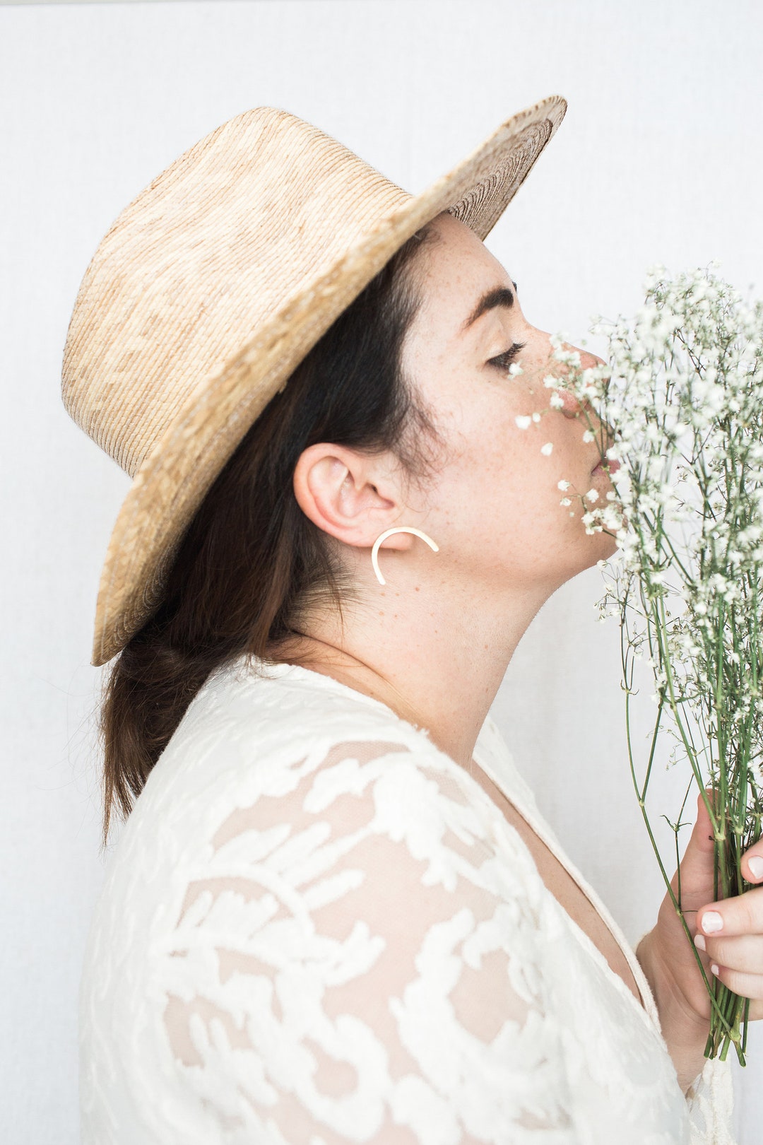 Posy Earrings | Brass and Eco Sterling Silver Sickle Earrings ...