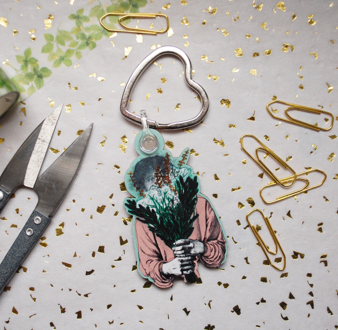 Flower Girl Keychain Floral Key Fob Christmas Gift for - Etsy