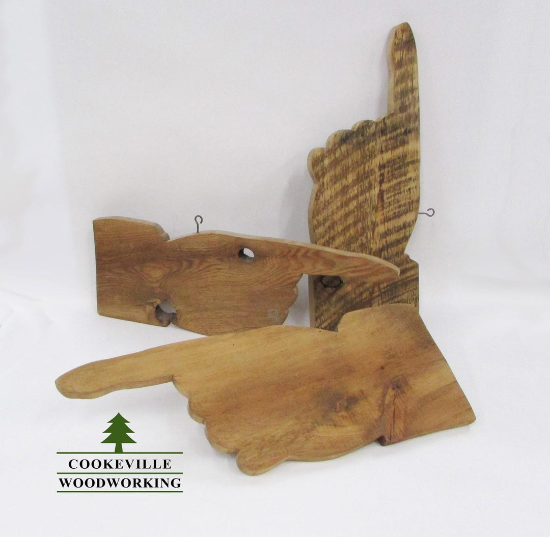 Pointing Finger Folk Art Sign - Etsy