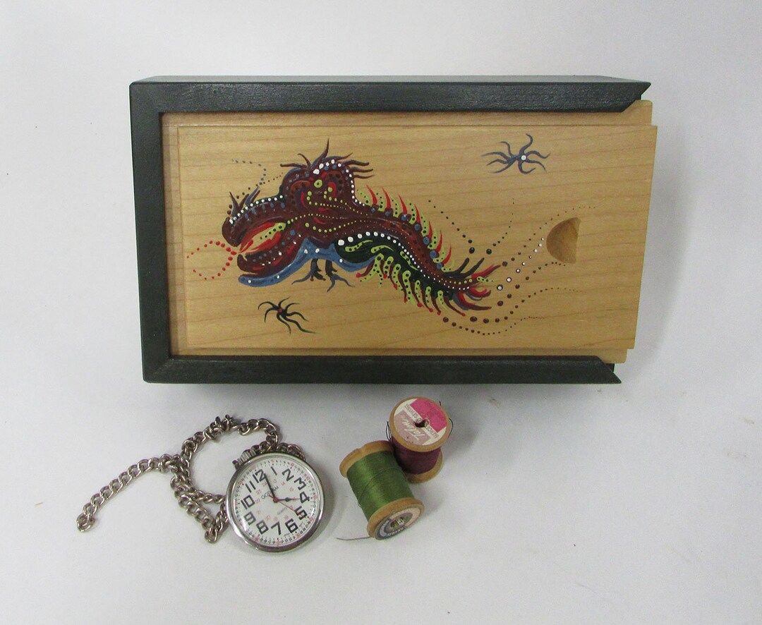 Hand Painted Dragon Stash Box - Etsy