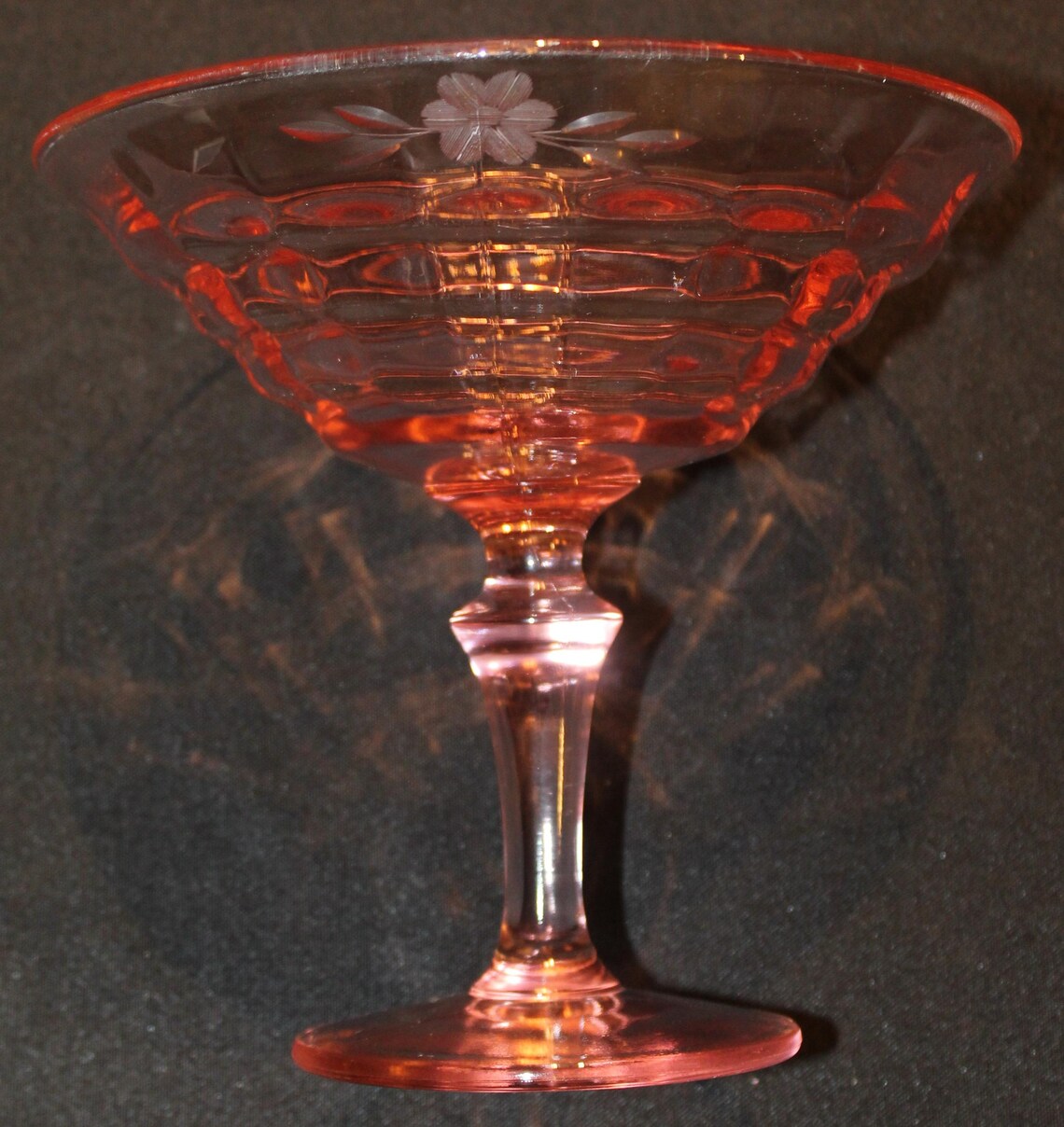 Elegant Glass Pink Floral Compote - Etsy