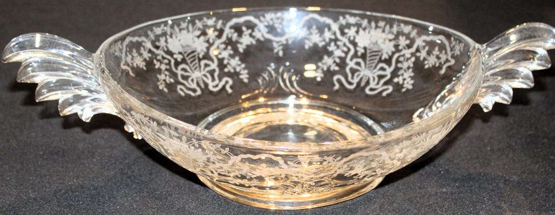 Fostoria Corsage Handled Large Table Centerpiece Bowl - Etsy
