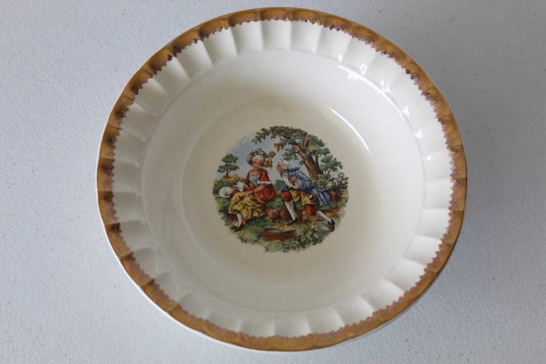 Prim Rose China Loving Couple Round Serving Bowl - Etsy