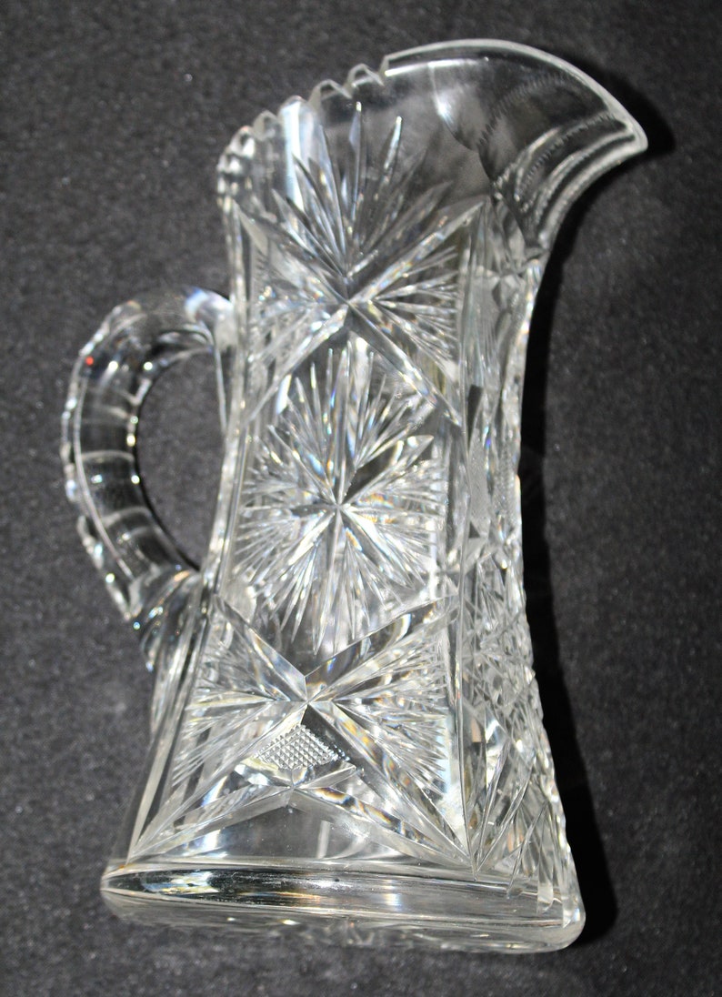 Vintage Beautiful Large Glass Pitcher - Etsy