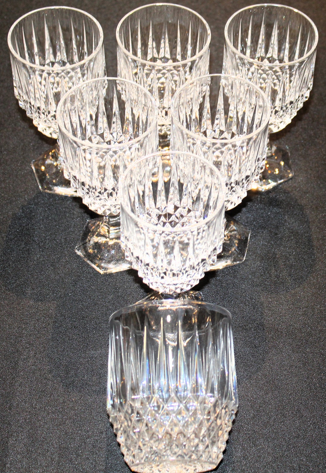 Fostoria Stratton Set of Six Wine Glasses & 1 Old Fashioned - Etsy