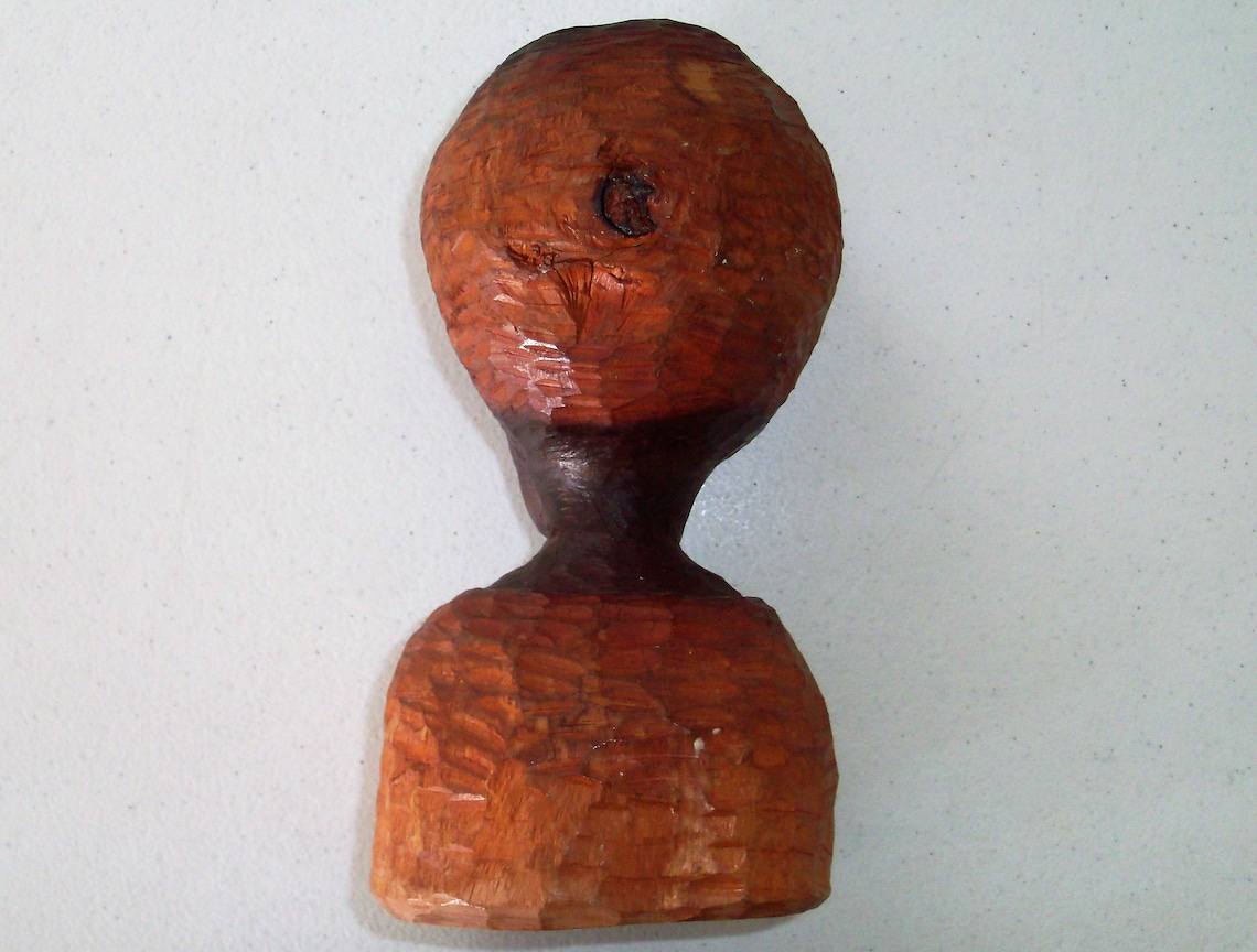 Hand Carved Solid Wood Folk Art Statue of A Woman - Etsy
