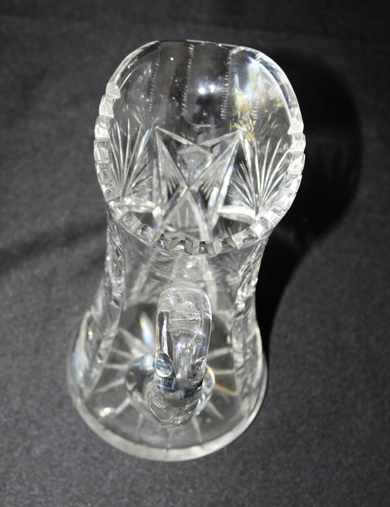 Vintage Beautiful Large Glass Pitcher - Etsy