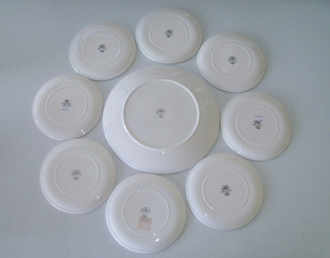 Dudson White China Set of Nine Plates - Etsy