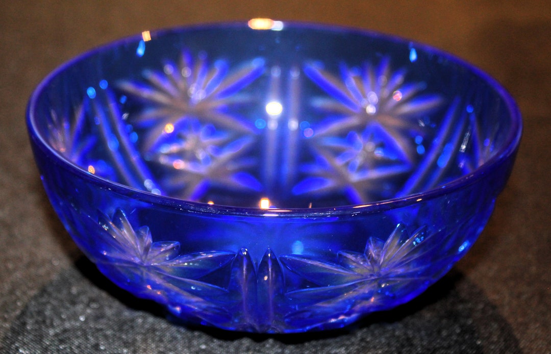 Cut to Clear Blue Bowl - Etsy
