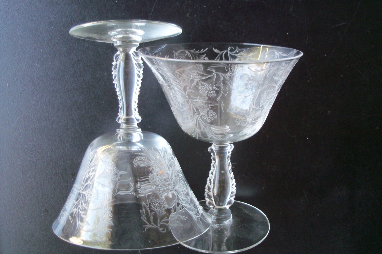 Fostoria Heather Crystal 2 Sherbet Glasses - Etsy