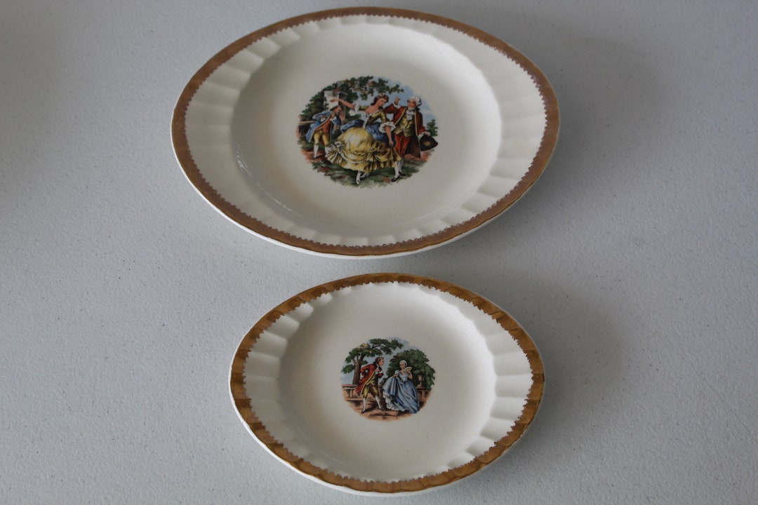 Prim Rose China Loving Couple Set of 2 Platters - Etsy
