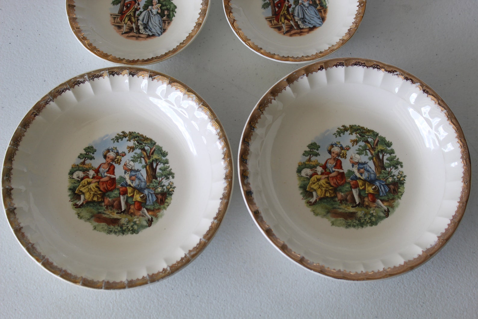 Prim Rose China Loving Couple 4 Fruit Bowls & 2 Soup Bowls - Etsy
