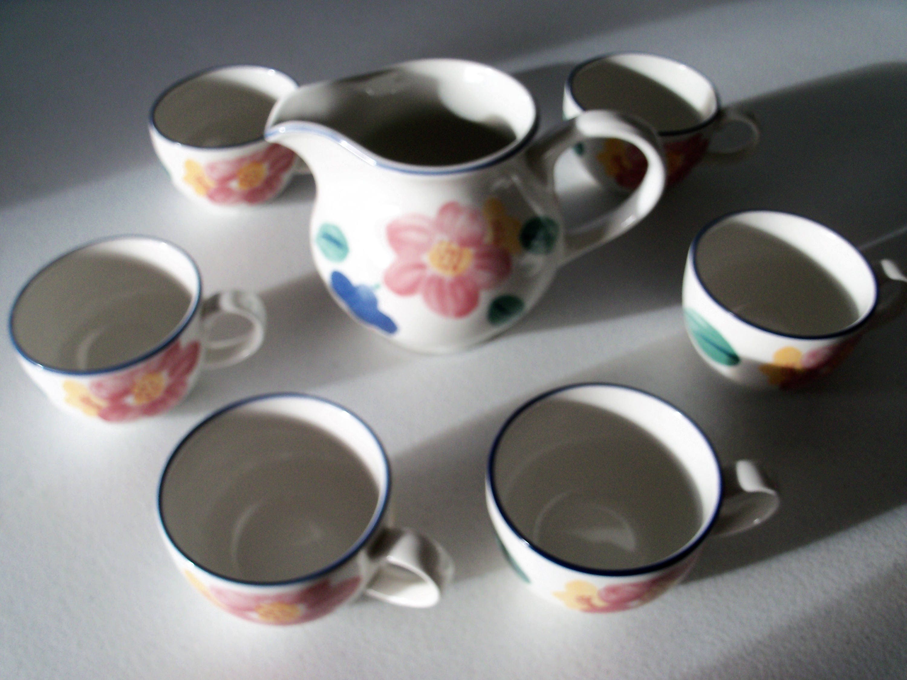 Johnson Brothers Marie Pitcher & Six Cups - Etsy